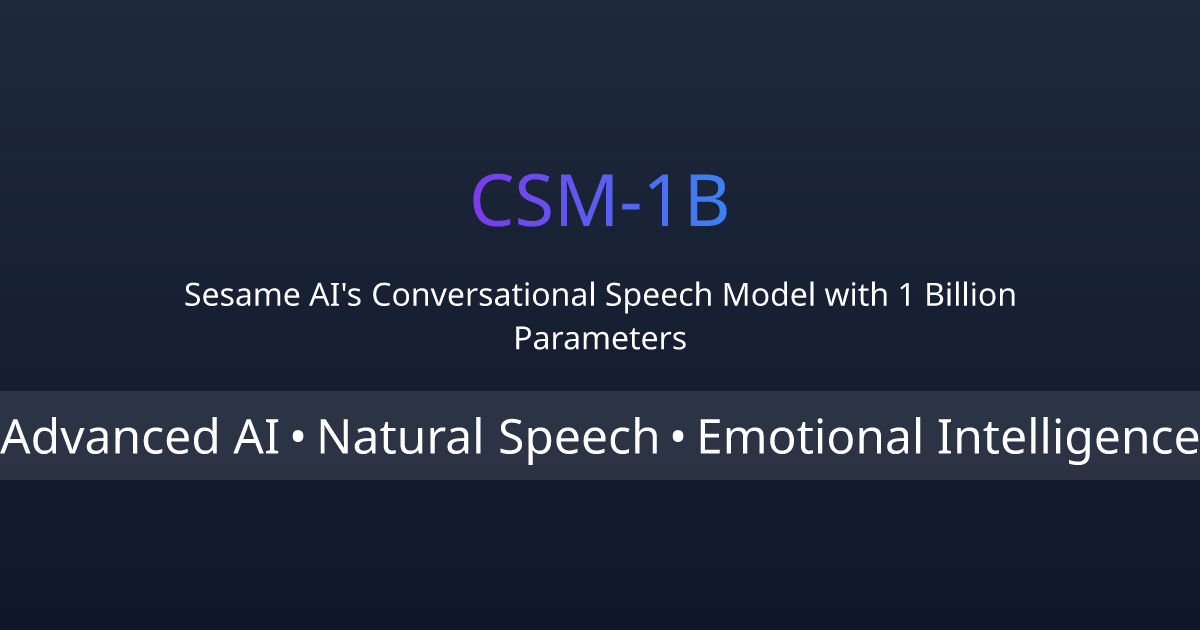 CSM 1B：オープンソースの会話音声モデル | Sesame AI