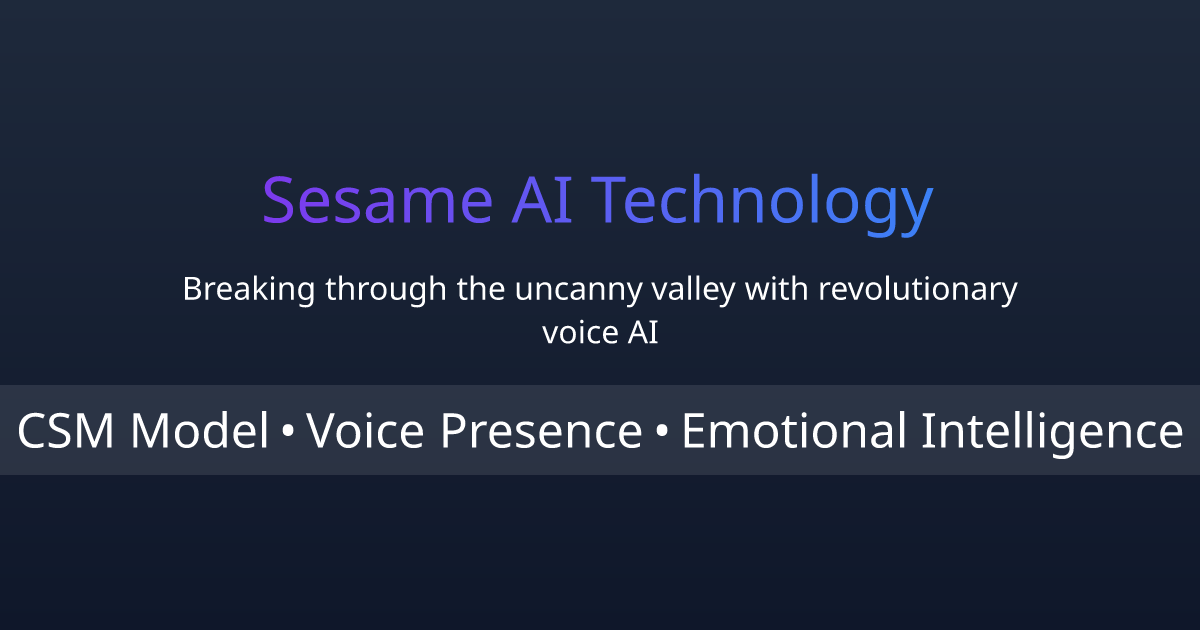 芝麻AI语音技术 | Sesame AI